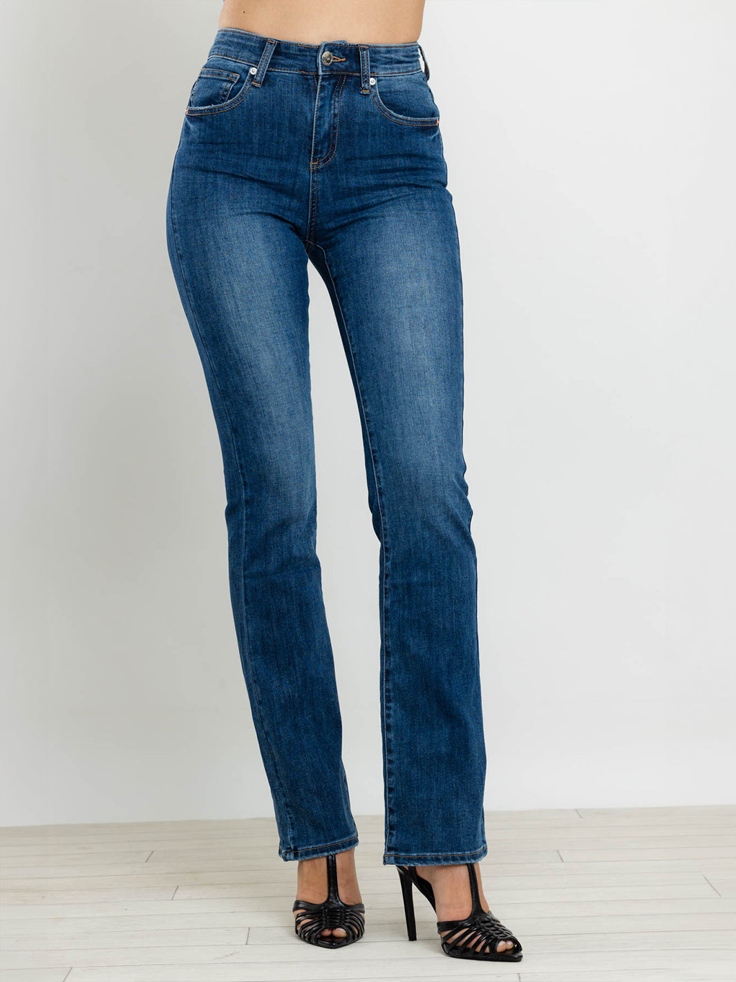 Angie M. Blue Denim – Bianco Jeans